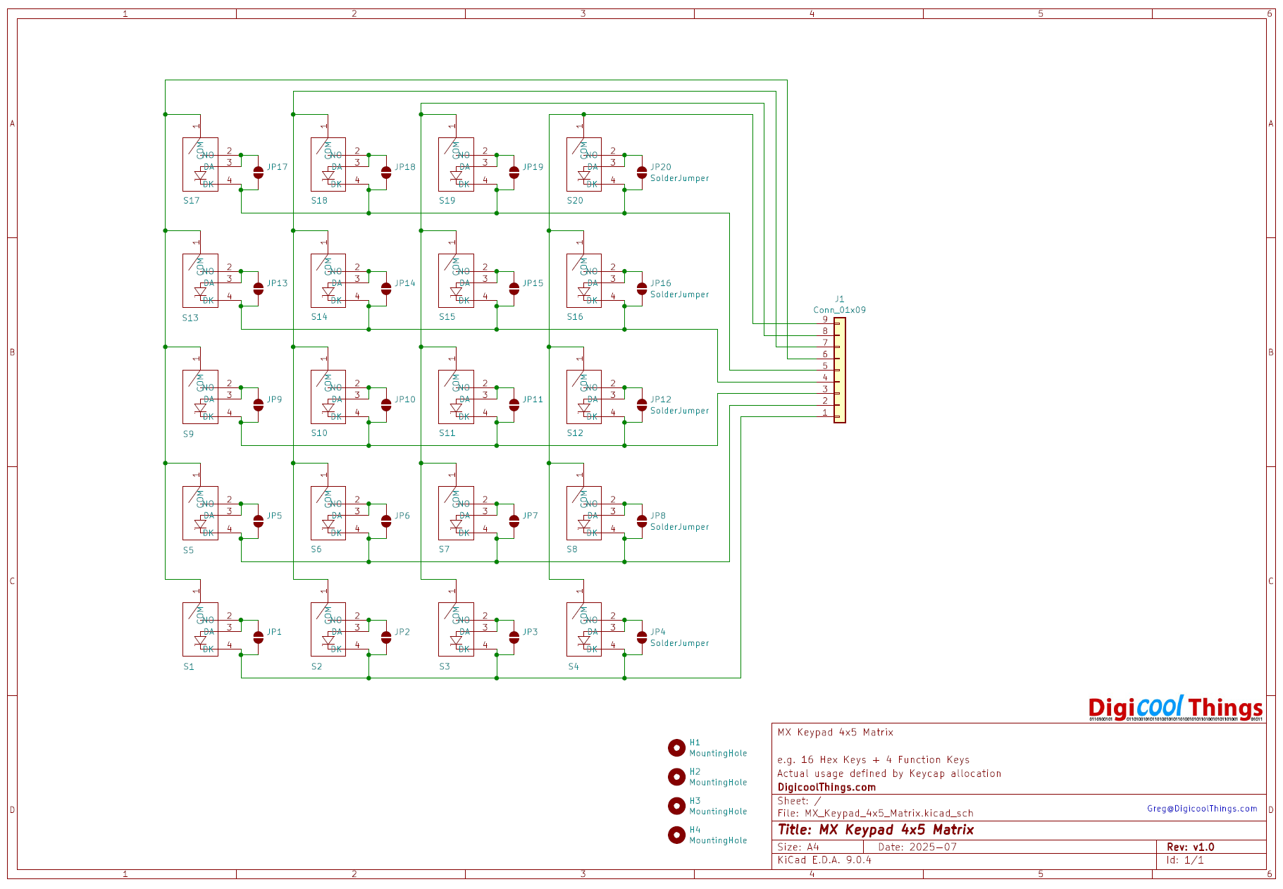 Hexadecimal 4×5 Matrix Keypad – Ultimate Cherry MX - Digicool Things